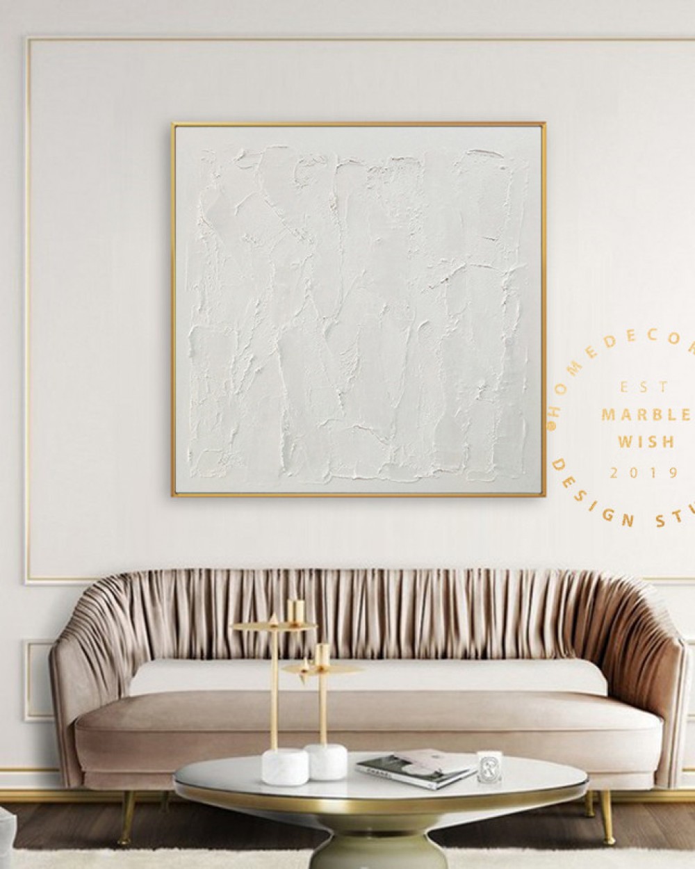 Large Abstract White Painting,White 3D Textured Painting,