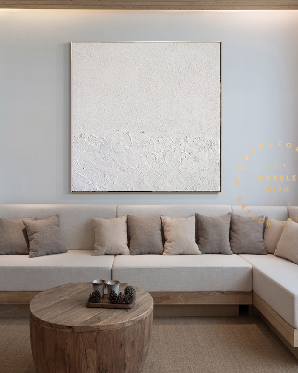 Large Abstract White Painting, White 3D Textured Painting,