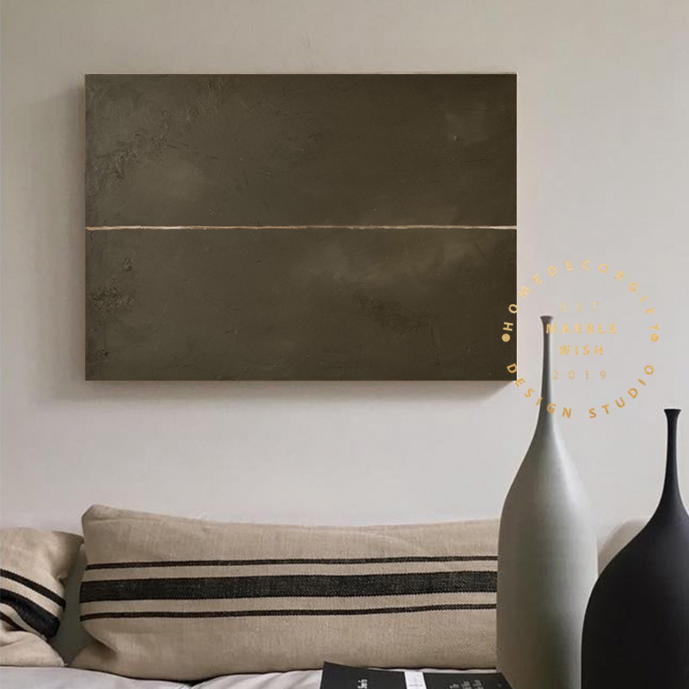 Dark Green Abstract Oil Painting丨MarbleWish