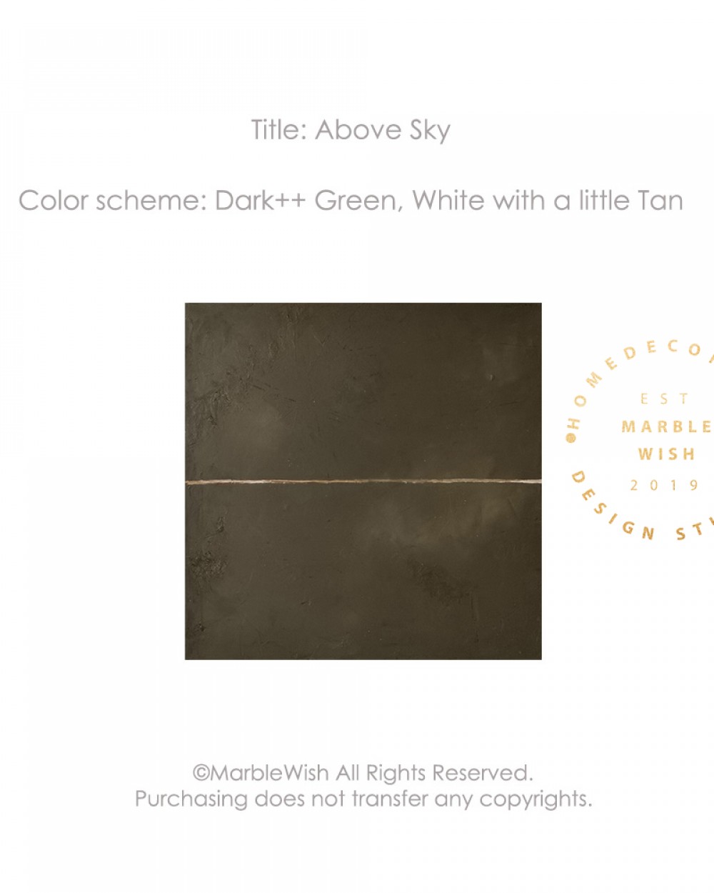 Dark Green Abstract Oil Painting丨MarbleWish