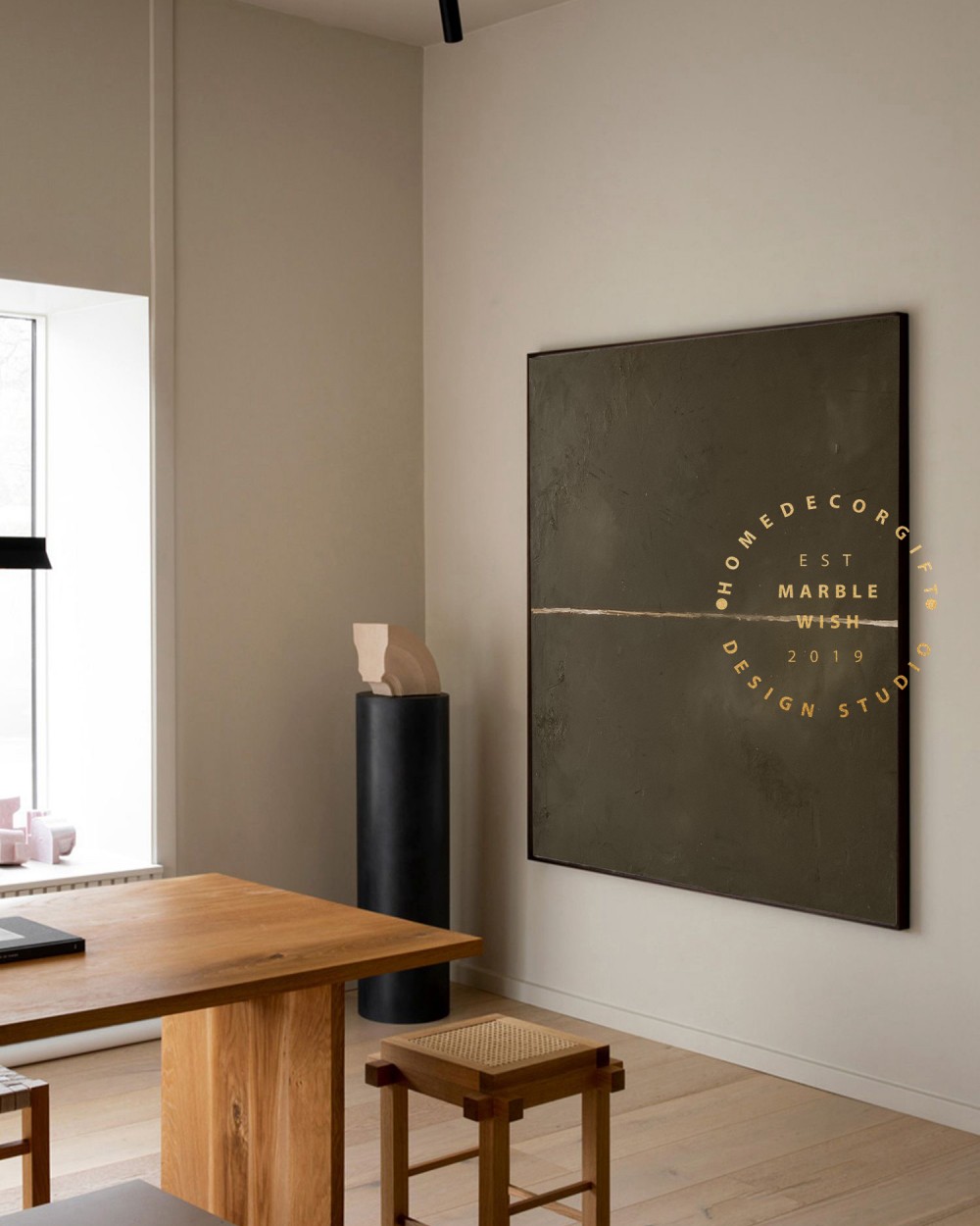 Dark Green Abstract Oil Painting丨MarbleWish