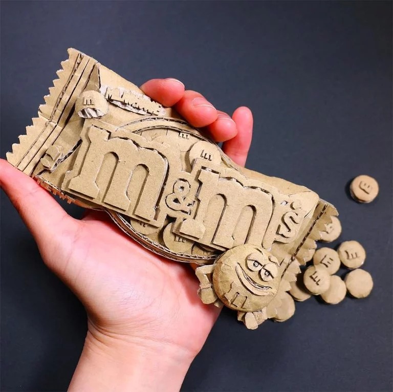 Japanese artist Monami Ohno cardboard art