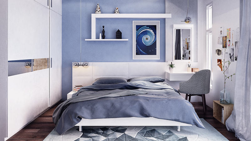 Quiet sleeping space: 16 beautiful blue bedroom designs
