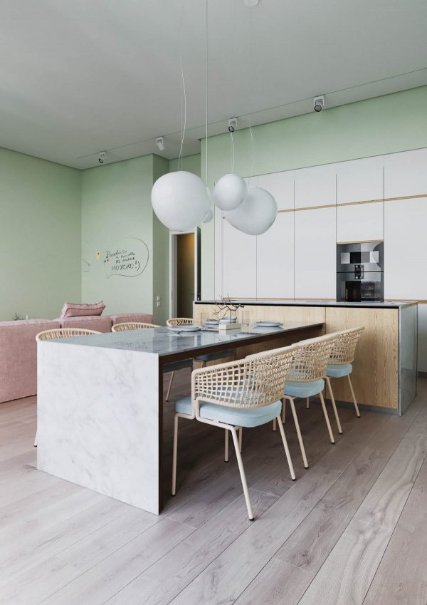 Home decoration design with soft colors