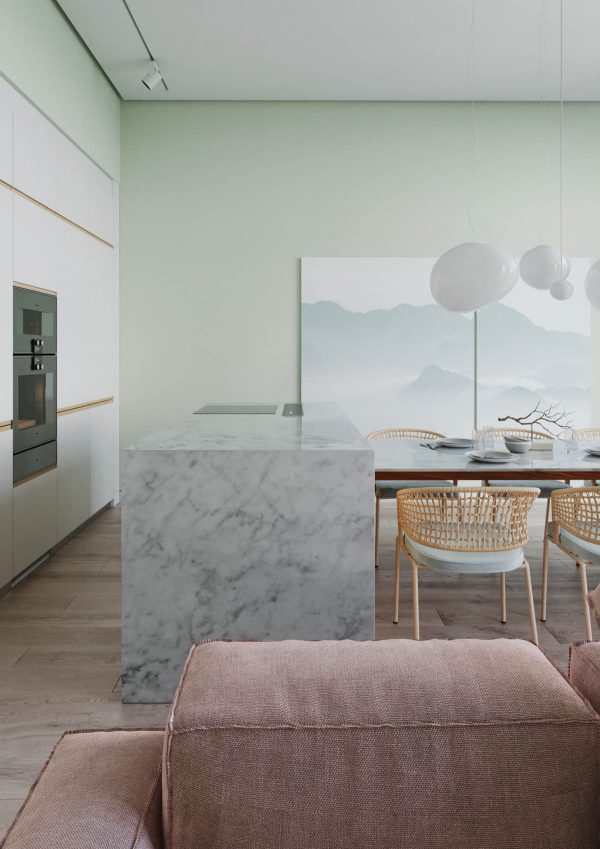 Home decoration design with soft colors